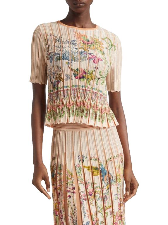 ETRO Pleated Floral Midi Skirt